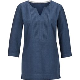 CREATION L PREMIUM Damen Leinenbluse im Tunika-Stil jeansblau Gr&ouml;&szlig;e 40