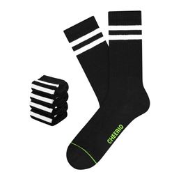 CHEERIO* Socken 'TENNIS TYPE 4P' Damen Gr&ouml;&szlig;e 36/40 schwarz / wei&szlig;