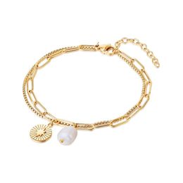 Valero Pearls Armband Damen Gr&ouml;&szlig;e One Size gold / perlwei&szlig;
