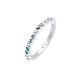 Elli Ring 'Rainbow' Damen Gr&ouml;&szlig;e 54 smaragd / helllila / hellpink / silber