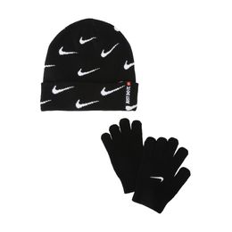 Nike Sportswear Set: Handschuhe und M&uuml;tze 'SWOOSH REPEAT' M&auml;dchen Gr&ouml;&szlig;e XXXS schwarz / wei&szlig;