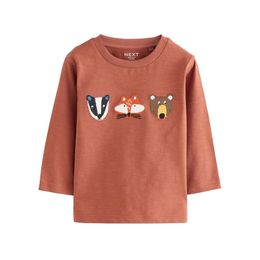 next Shirt Jungen Gr&ouml;&szlig;e 80 braun / rostbraun / orange / wei&szlig;