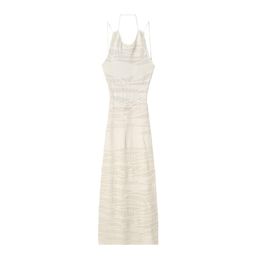 Bershka Knitted dress female Beige size S