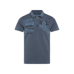 CAMP DAVID Poloshirt 'Paragliding Cape Town I' Herren Gr&ouml;&szlig;e 4XL navy / hellblau / schwarz