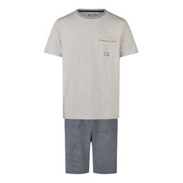 Phil & Co. Berlin Pyjama ' Shorty ' Herren Gr&ouml;&szlig;e M beige / grau