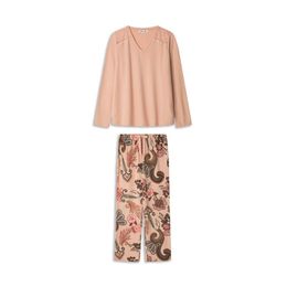 Gisela Pyjama 'Set' Damen Gr&ouml;&szlig;e M orange / pfirsich / lachs / schwarz Winterkleid