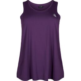 Active by Zizzi Sporttop 'ABASIC' Damen Gr&ouml;&szlig;e 9XL/10XL lila / pflaume / rotviolett / wei&szlig;