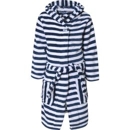 Playshoes Bademantel 'Maritim' Jungen Gr&ouml;&szlig;e 122/128 blau / wei&szlig;