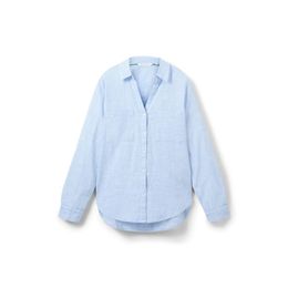 Tom Tailor Bluse Damen Gr&ouml;&szlig;e XXS hellblau / wei&szlig;