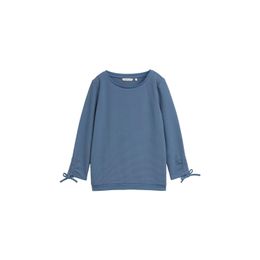 Tom Tailor Denim Damen Sweatshirt mit Raff&auml;rmeln, blau, Uni, Gr. XS