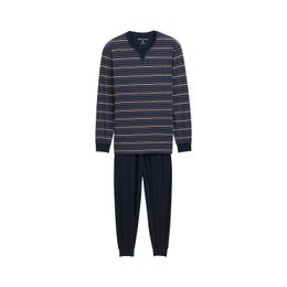 Tom Tailor Herren Pyjama-Set mit Streifenmuster, blau, Gestreift, Gr. 54