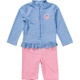 Playshoes Badeanzug M&auml;dchen Gr&ouml;&szlig;e 86/92 hellblau / rosa