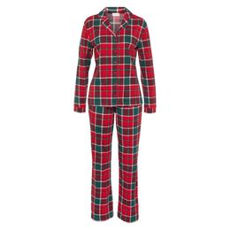 Lascana Pyjama Damen Gr&ouml;&szlig;e XS/S dunkelgr&uuml;n / rot Winterkleid