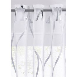 bonprix Transparente Gardine mit Glanz Druck (1er Pack), wei&szlig;