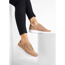 bonprix Sneaker aus Veloursleder, braun, Veloursleder