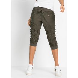bonprix Bequeme Capri-Hose, gr&uuml;n, 100% Baumwolle
