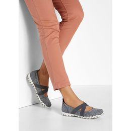bonprix Mary-Janes mit elastischen Riemen, grau