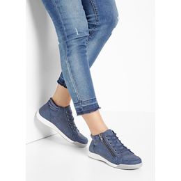 bonprix High-Top-Sneaker mit Rei&szlig;verschluss, blau, Vegan