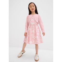 bonprix Kleid und Bolero aus reiner Baumwolle (2-tlg.Set), rosa, 100% Baumwolle