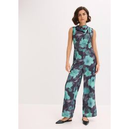 bonprix Jumpsuit aus flie&szlig;endem Satin, schwarz, Satin