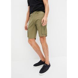 bonprix Stretch-Cargo-Bermuda Regular Fit, gr&uuml;n, mit Baumwolle