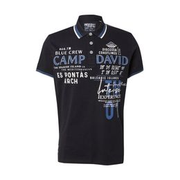 CAMP DAVID Poloshirt Herren Gr&ouml;&szlig;e XL saphir / schwarz / wei&szlig;