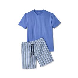 Tchibo - Shorty-Pyjama - Herren - Gr. M - wei&szlig;/gestreift