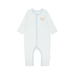 Steiff Baby-Strampler mit Knopfleiste - Baby - Gr. 74 - hellblau/gestreift