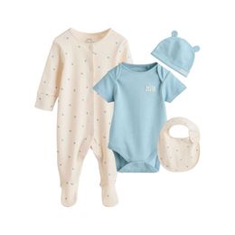 next Set: Sleepsuit, Bodysuit, Beanie and Bib Gr&ouml;&szlig;e 74 beige / blau