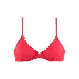 Lascana Bikini 'Scallop' Damen Gr&ouml;&szlig;e 75 rot