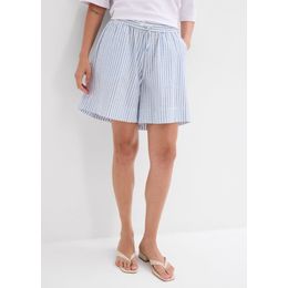 bonprix Shorts aus reiner Baumwolle, blau, mit Baumwolle