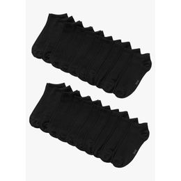 bonprix Sneakersocken mit Bio-Baumwolle (20er Pack), schwarz, mit Baumwolle