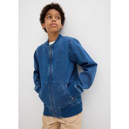 bonprix Jeansjacke aus reiner Baumwolle in Blouson-Form, blau, 100% Baumwolle