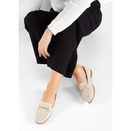 bonprix Loafer mit Schnalle, beige, Vegan