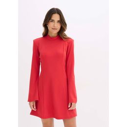 bonprix Minikleid in A-Linie und Trompeten&auml;rmeln, rot, Viskose