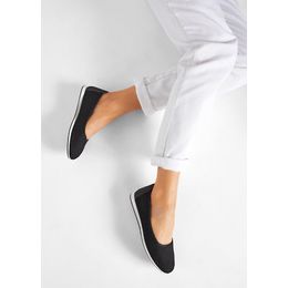 bonprix Komfort-Ballerinas mit Stretch Fit, schwarz, Vegan