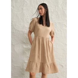 bonprix Oversized-Kleid aus Baumwoll-Musselin, beige, Musselin
