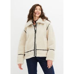 bonprix Lammfellimitat-Jacke, beige