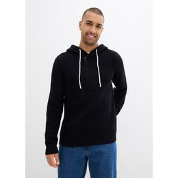 bonprix Pullover mit Kapuze, schwarz