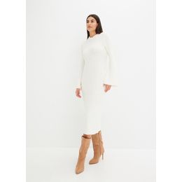 bonprix Strickkleid aus Boucl&eacute;, wei&szlig;