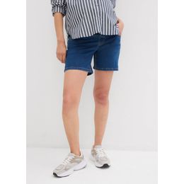 bonprix Umstandsjeansshorts aus Baumwoll- Stretchdenim, blau, mit Baumwolle