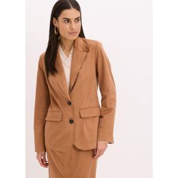 bonprix Velourslederimitat-Blazer, braun