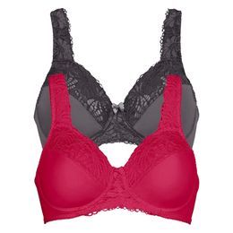 bonprix Minimizer-BH mit gepolsterten Tr&auml;gern (2er Pack), rot