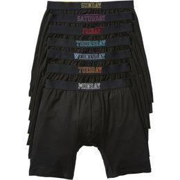 bonprix Lange Boxershorts eng mit Baumwolle (7er Pack), schwarz, mit Baumwolle