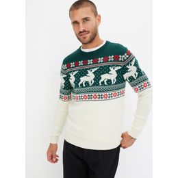 bonprix Norweger-Pullover, wei&szlig;