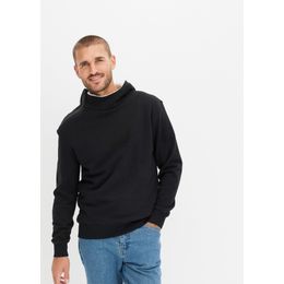 bonprix Thermo-Kapuzensweatshirt mit Kuschel-Fleece-Futter, schwarz, mit Baumwolle