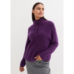 bonprix Oversize-Wollpullover mit Alpaka, lila, Wolle