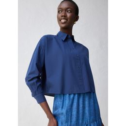 bonprix Kurze Oversize Bluse mit Seidenanteil, blau, Seide