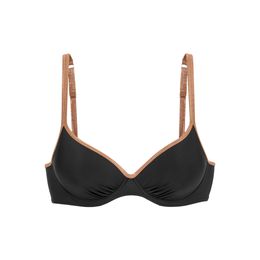 Bruno Banani Bikini-Top Damen Gr&ouml;&szlig;e 85 rostbraun / schwarz