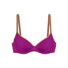 Bruno Banani Bikinitop Damen Gr&ouml;&szlig;e 80 rostbraun / lila